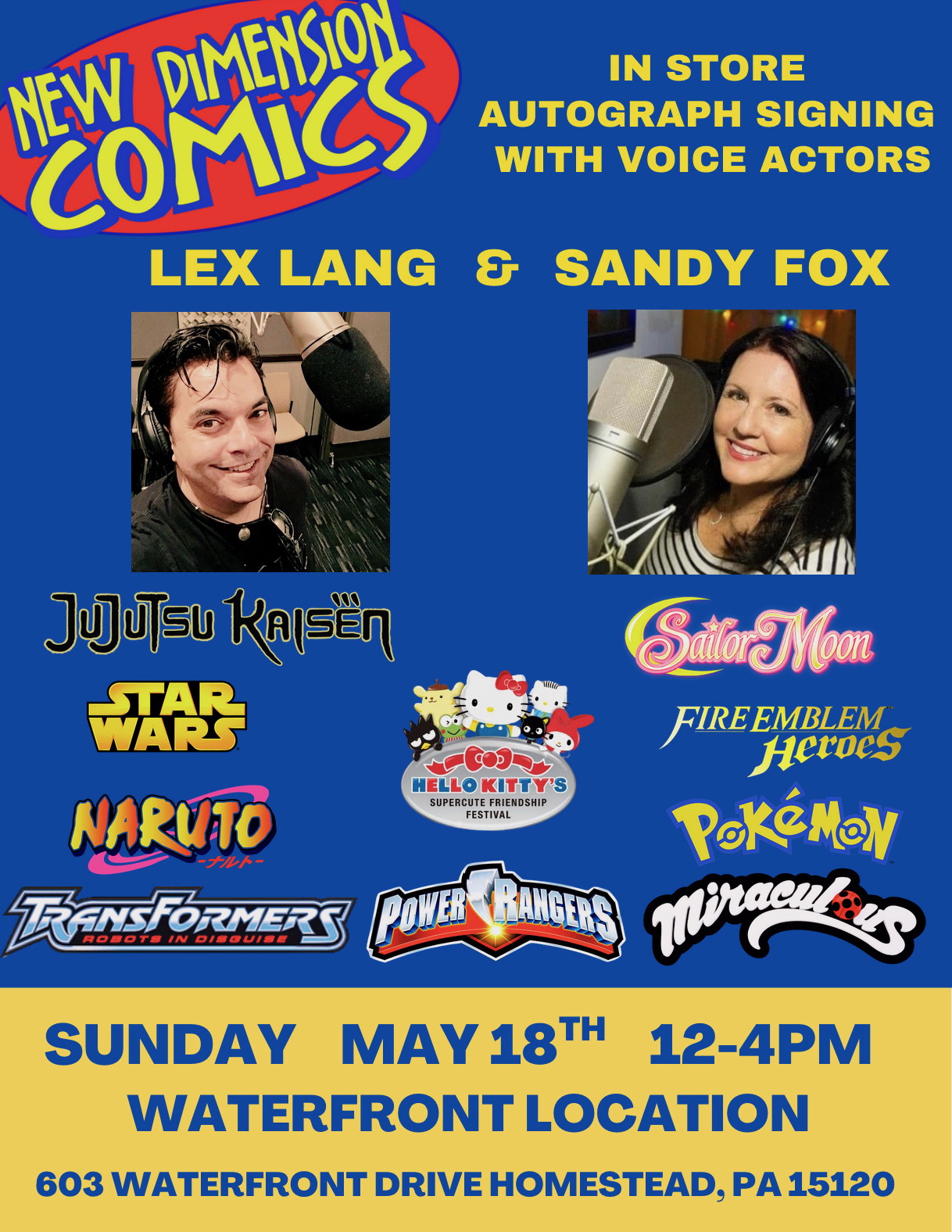 Signing Event – Sandy Fox & Lex Lang – Waterfront – New Dimension Comics